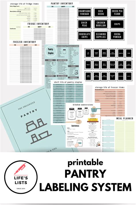 Printable Pantry Label System With 213 Pantry Labels And 117 Spice