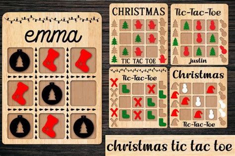 Christmas Tic Toc Toe Game Laser Cut Graphic By Abstore · Creative Fabrica
