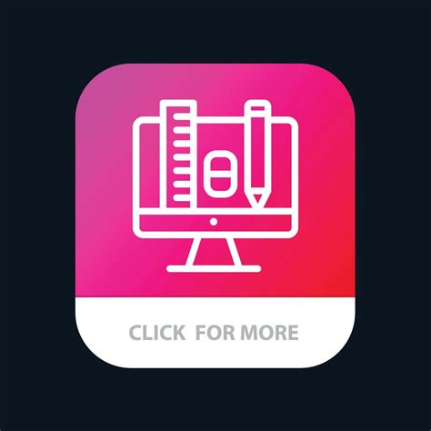 Computer Education Scale Pencil Mobile App Button Android And Ios Line Version 13140791 Vector