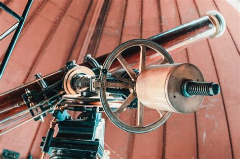 Antique Wooden Telescope In Observatory For Star Observation Stock Image Image Of Observatory