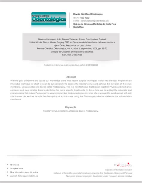 Pdf Utilización Del Piezon Master Surgery Ems En Elevación De La