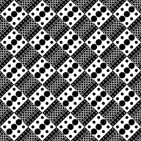 Geometrical Black And White Seamless Circle Pattern Background Stock Illustration Illustration