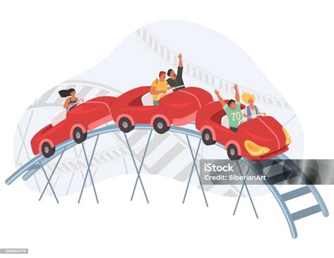 롤러 코스터 벡터 일러스트를 타고 있는 사람들 박람회장 놀이 공원 명소 엔터테인먼트 레저 활동 롤러코스터에 대한 스톡 벡터 아트 및 기타 이미지 Istock