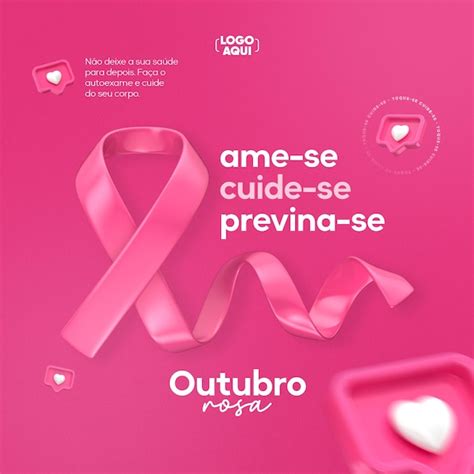 Redes Sociales Para Octubre Rosa En Representación 3d Para La Campaña