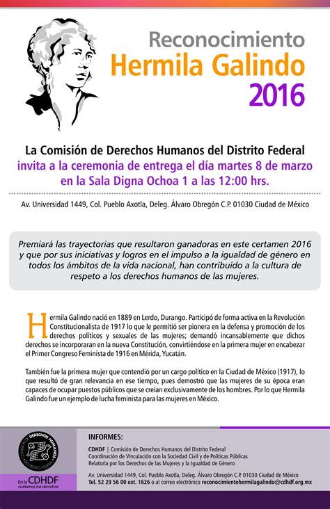 Invitación A La Ceremonia De Entrega Del Reconocimiento Hermila