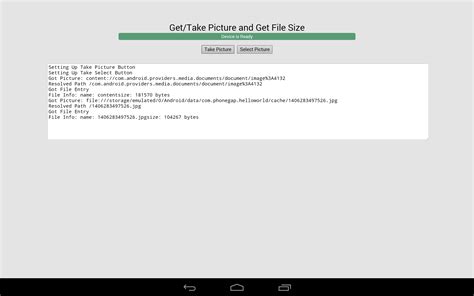 github marianoguerra example phonegap camera get file size simple phonegap project to show