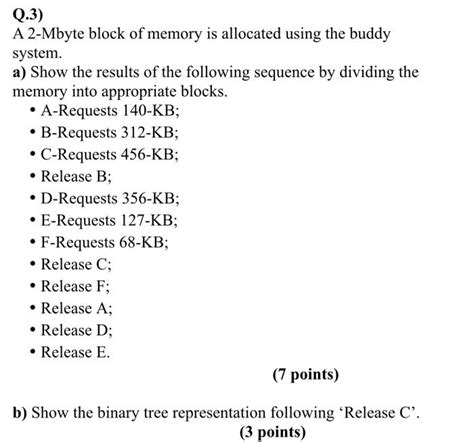 Solved Q3 A 2 Mbyte Block Of Memory Is Allocated Using The