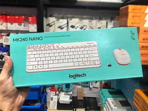 Logitech Mk240 Nano Wireless Keyboard Mouse Combo White Computers