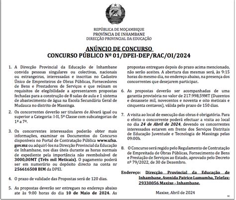 Presentation Of Proposals For The Construction Of Eight Classrooms And