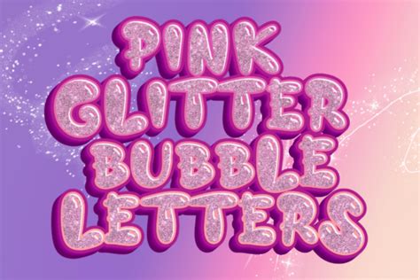 Pink Glitter Bubble Letters Graphic By Kristaldesigns · Creative Fabrica