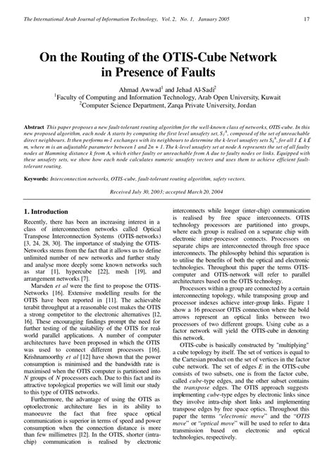 Pdf On The Routing Of The Otis Cube Network In Presence Of Faults