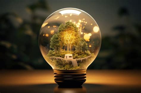 A Light Bulb With A Tree Inside Stock Photo Image Of Growth Background