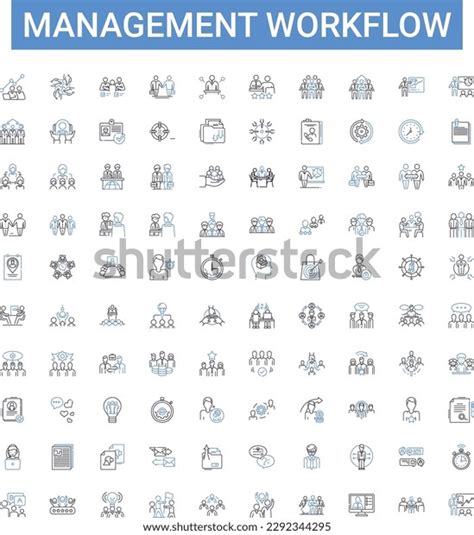 Management Workflow Outline Icons Collection Management Stock Vector Royalty Free 2292344295