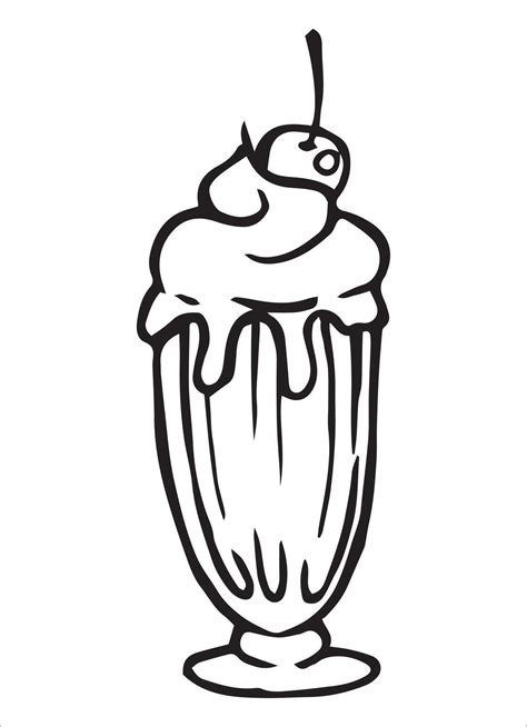 Retro Milkshake With Cherry Doodle Illustration 67382169 Vector Art At