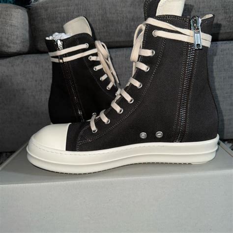 Rick Owens Black Nubuck High Sneakers Women 7 100 Depop