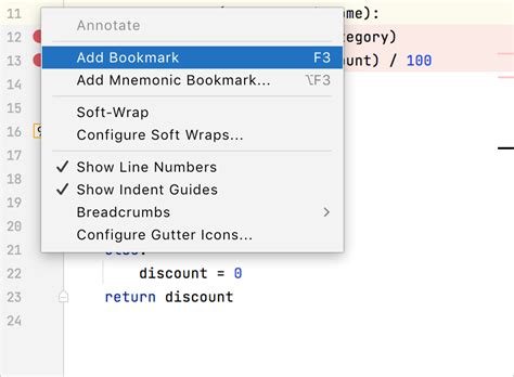 Bookmarks Pycharm Documentation