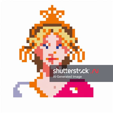 Pixel Art Vector Style Image Princess Diana Ai Generated Image