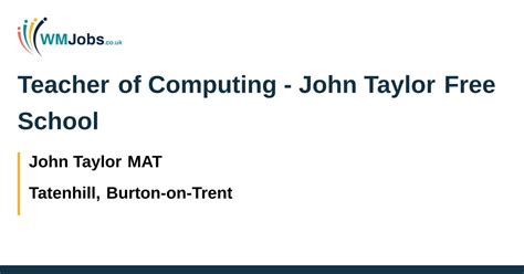 Teacher Of Computing John Taylor Free School Job With John Taylor Mat