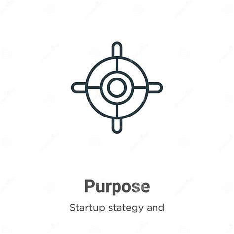 Purpose Outline Vector Icon Thin Line Black Purpose Icon Flat Vector