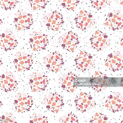 핑크 이탈리안 테라초 원활한 패턴 하프 드롭 폴카 도트 베네치아 에서 영감을 대리석 배경 0명에 대한 스톡 벡터 아트 및 기타