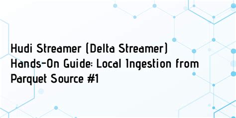 hudi streamer delta streamer hands on guide local ingestion from parquet source 1 apache hudi