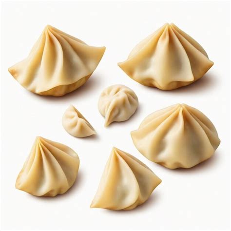 Conjunto Vectorial De Dibujos Animados De Dumpling Fondo Blanco Aislado Vector Premium