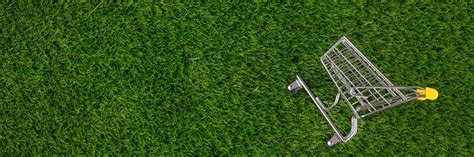 쇼핑 중독 구매자 쇼핑 개념입니다 클로즈업 위에서 녹색 잔디의 배경에 고립 된 쇼핑 트롤리 공간을 복사합니다 배너 개념에 대한 스톡 사진 및 기타 이미지 Istock