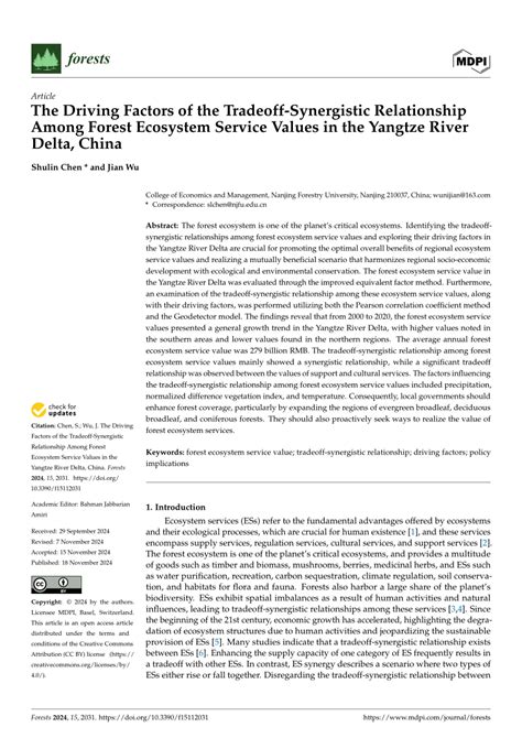 Pdf The Driving Factors Of The Tradeoff Synergistic Relationship Among Forest Ecosystem