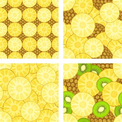 Premium Vector Seamless Patterns With Pineapple