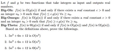 Solved Let F And G Be Two Functions That Take Integers As