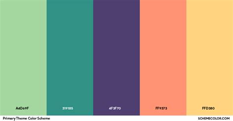 Primary Theme Color Scheme Palettes