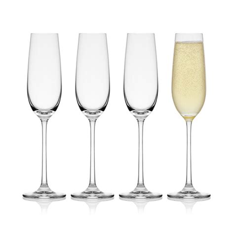 Lana Set Of 4 Champagne Flute Glasses Mikasa