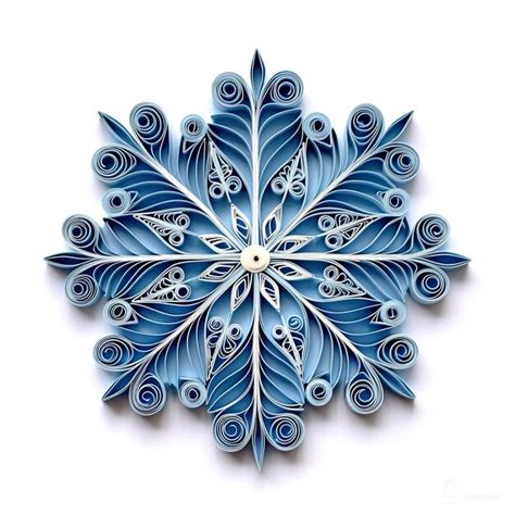 Premium Photo A Paper Snowflake Made Of Blue And White Paper