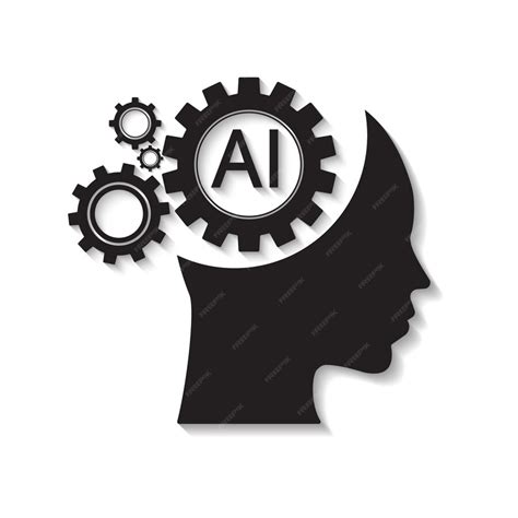Premium Vector Human Face With A Gears Icon Artificial Intelligence Technology Concept Design