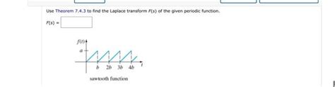 Solved Use Theorem To Find The Laplace Transform F S Chegg Com