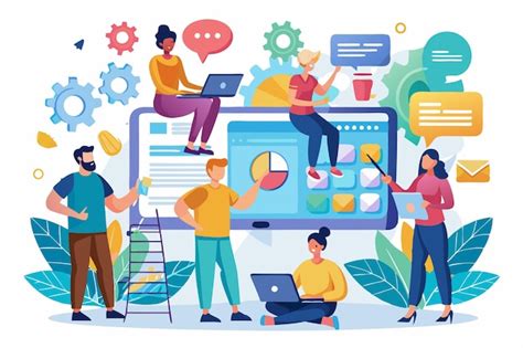 A Diverse Group Collaborates On Mobile Interface Design Using Laptops And Digital Tools In A