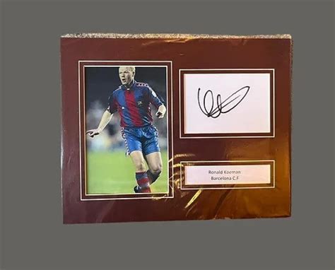 Ronald Koemans Fc Barcelona Signed Mounted Autograph Cut Charitystars
