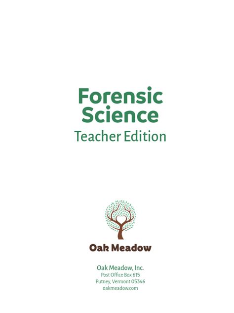 Forensic Science Teacher Edition Curriculum Sample Hs Download Free Pdf Plea Forensic Science