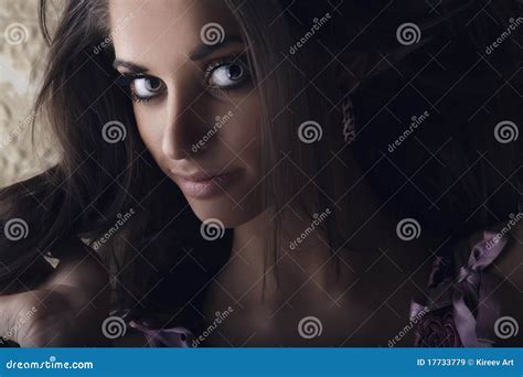 Portrait Of Exotic Brunette Stock Image Image Of Chamber Beauty