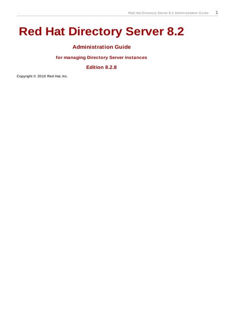 Red Hat Directory Server 82 Administration Guide En Us Pdf Active