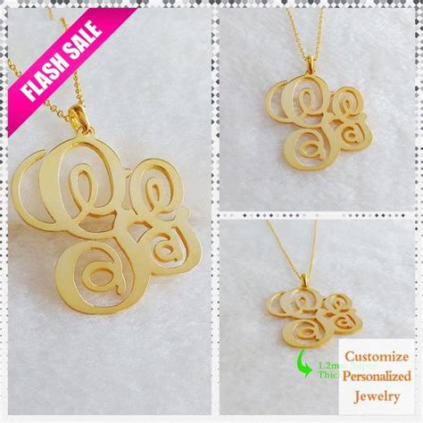 Two Initial Monogram Necklacepersonalized Monogram Necklacegold Two Initial Monogram Necklacepersonalized Monogram Necklacegold