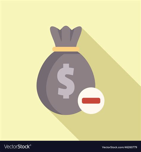 Money Bag Service Icon Flat Error Card Royalty Free Vector