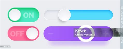 Ui 디자인을 위한 벡터 노이모티즘 버튼 및 스크롤 막대 세트 컴퓨터 그래픽에 대한 스톡 벡터 아트 및 기타 이미지 컴퓨터 그래픽 개체 그룹 계획 Istock