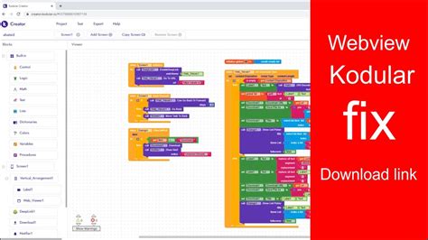 Membuat Aplikasi Android Webview Kodular Webview Fix Download Link YouTube