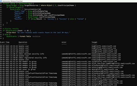 Track Azure Ad User Events With Graph Powershell Script