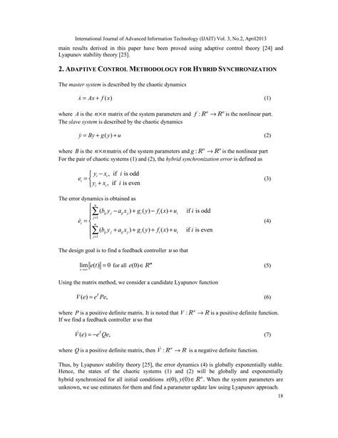Adaptive Controller Design For The Hybrid Synchronization Of Hyperchaotic Xu And Hyperchaotic Li