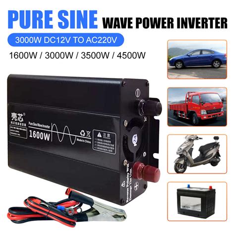 Invertor 12v 220v 800 1600w Afisaj Led Unda Sinusoidala Negru Emag Ro