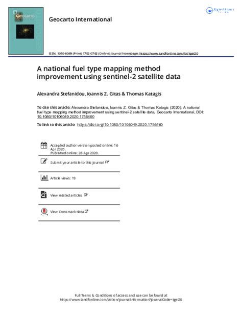 Pdf A National Fuel Type Mapping Method Improvement Using Sentinel 2 Satellite Data Thomas