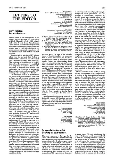 Hiv Related Bronchiectasis Thorax