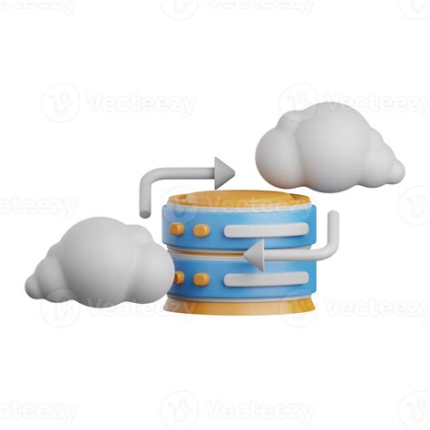 3d Rendering Cloud Database Isolated Useful For Cloud Network